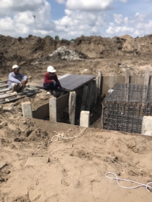 Construction of advertising billboard foundations | Cơ Khí Xây Dựng